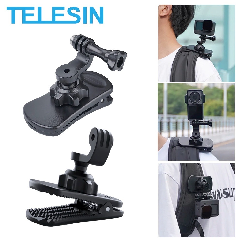 TELESIN 360 Backpack Bag Strap Clip Clamp Mount Holder for GoPro HERO ...