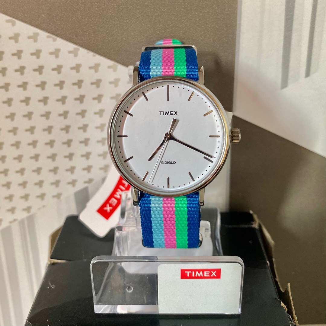 Timex Weekender Women's TW2P91700 Fairfield 37mm White Dial Nylon Watch ...