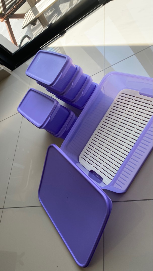 Tupperware Purple Cool Stacker & Modular Keeper, Furniture & Home ...