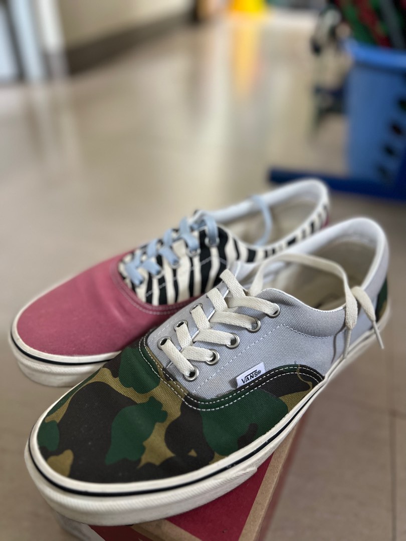 Vans Era camo mismatch zebra, Men's Fashion, Footwear, Sneakers on ...