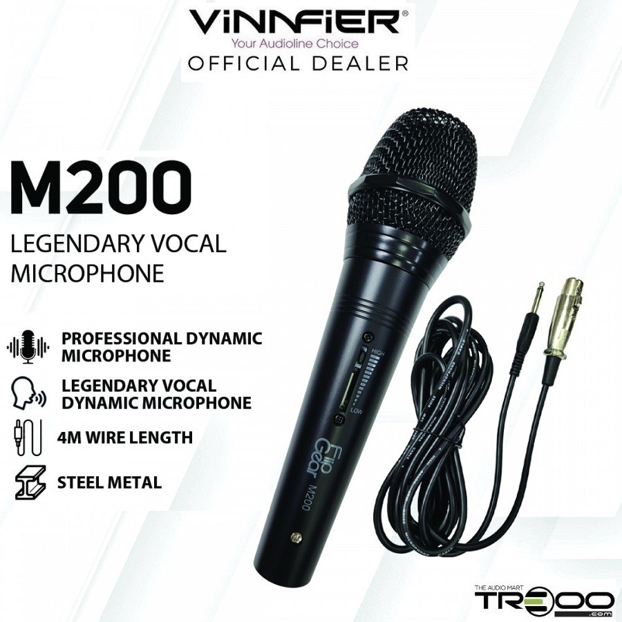 Vinnfier M200 Dynamic Vocal Wired Handheld Microphone, Audio ...