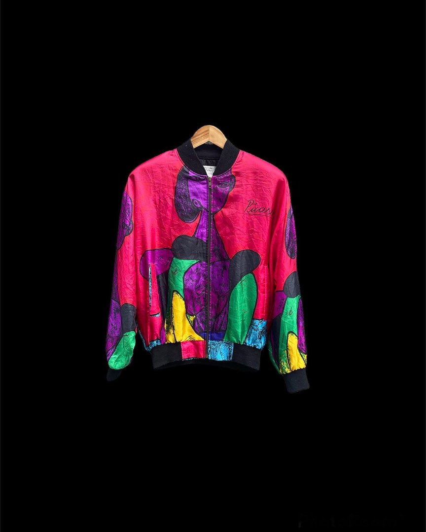 Vintage 80s Pablo Picasso Bomber Jacket, Women's Fashion, Coats, Jackets and Outerwear on Carousell