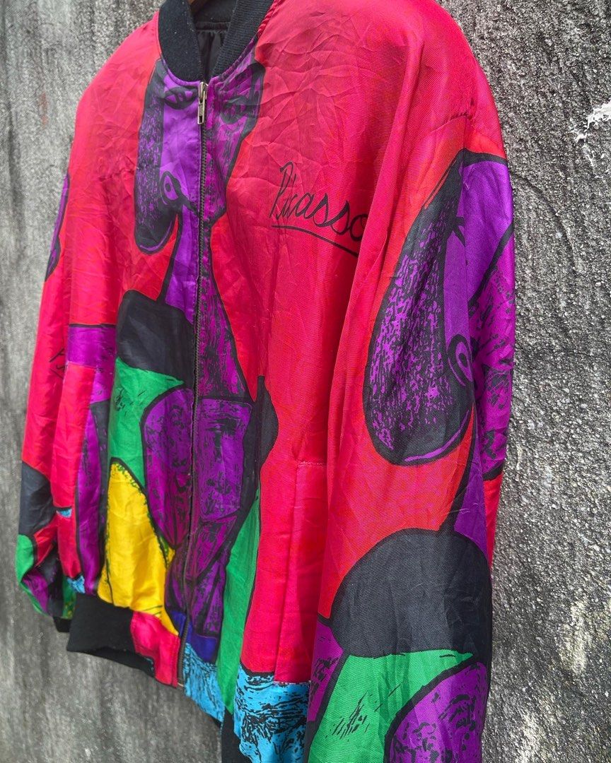 Vintage 80s Pablo Picasso Bomber Jacket, Women's Fashion, Coats, Jackets and Outerwear on Carousell