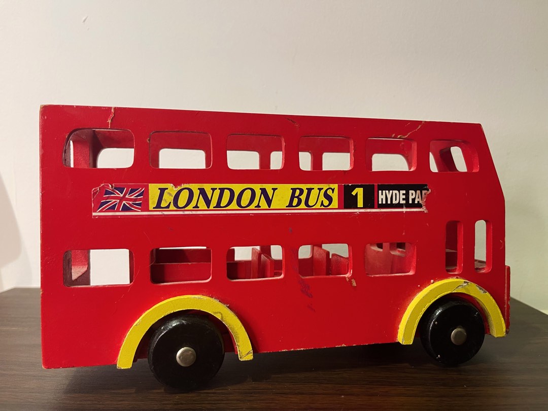Vintage Big Wooden London Bus, Hobbies & Toys, Collectibles ...