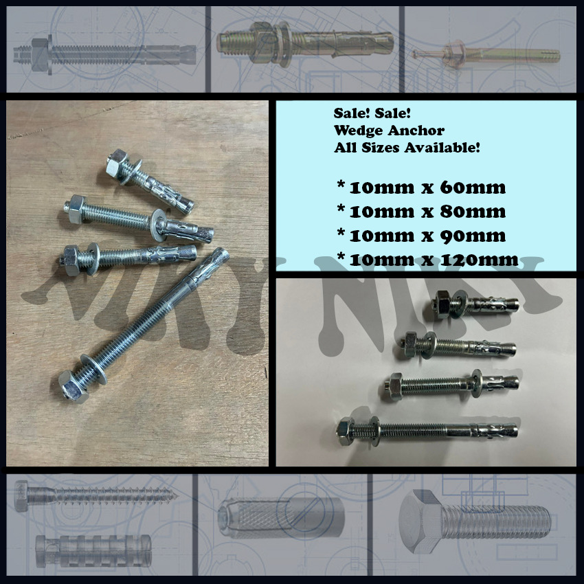 Wedge Anchor!!! 10mm, Commercial & Industrial, Construction & Building ...