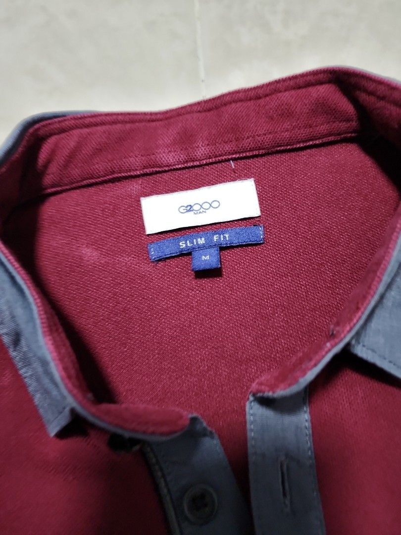 04 Burgundy Polo Shirt G2000, Men's Fashion, Tops & Sets, Tshirts ...