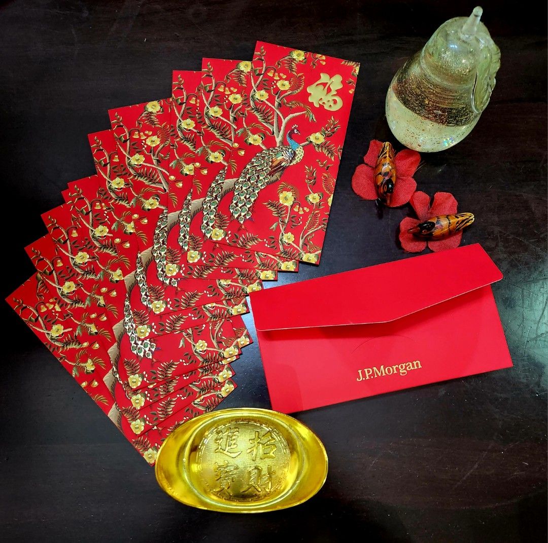 2023 Elegant Luxury Angpao Red Packets JP Morgan Ang pow, Hobbies ...