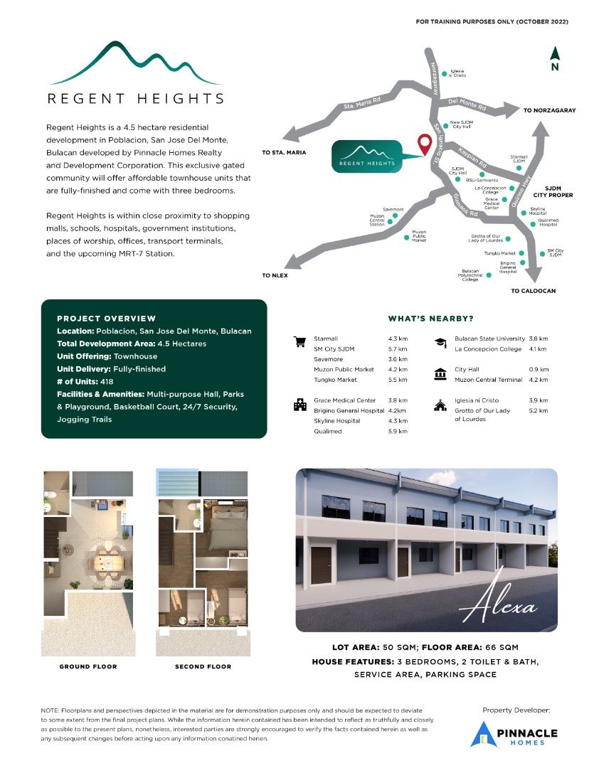 Regent Heights San Jose Del Monte Bulacan 3BR 2T&B Townhouse, Property ...