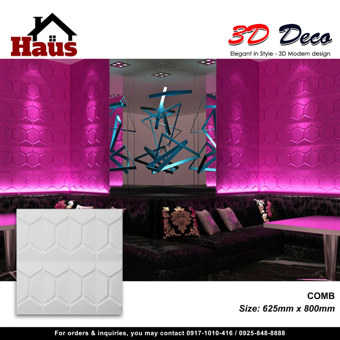 3D Wall Deco Comb 625mmx800mm, Furniture & Home Living, Home Decor ...