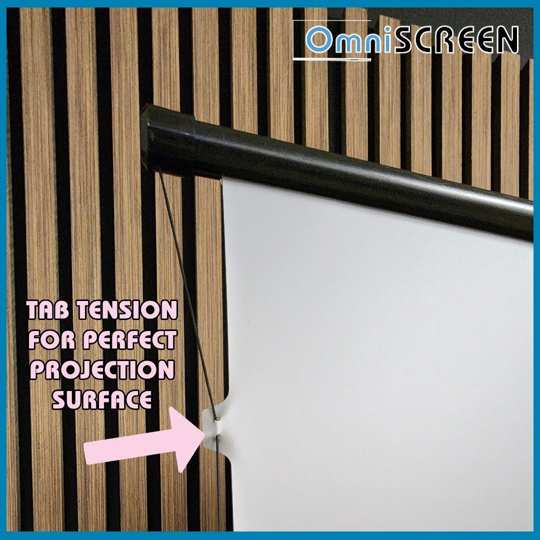 [84" | 100" | 110"] OMNISCREEN PORTABLE FLOOR PULL UP PROJECTOR SCREEN ALR CRYSTAL TAB TENSION ...