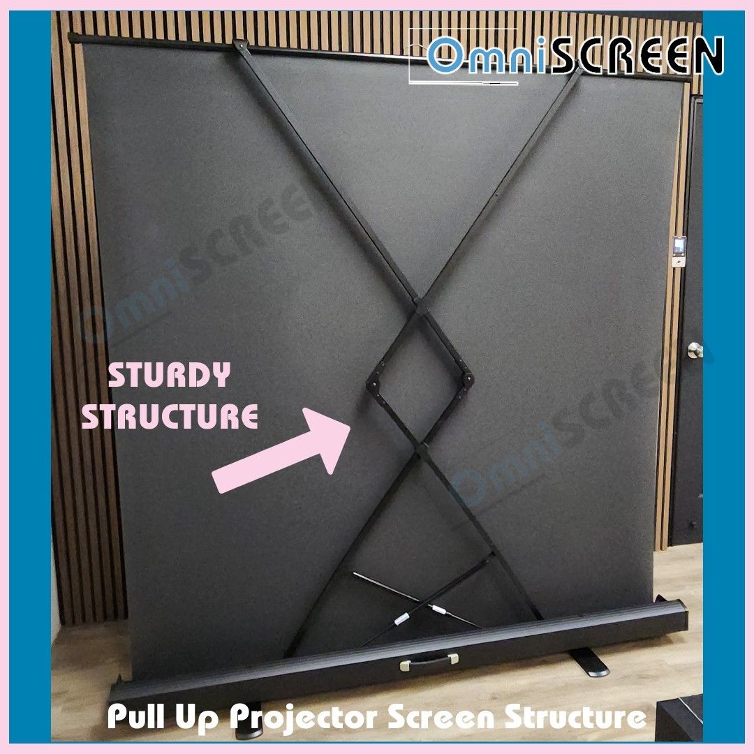 [84" | 100" | 110"] OMNISCREEN PORTABLE FLOOR PULL UP PROJECTOR SCREEN ...