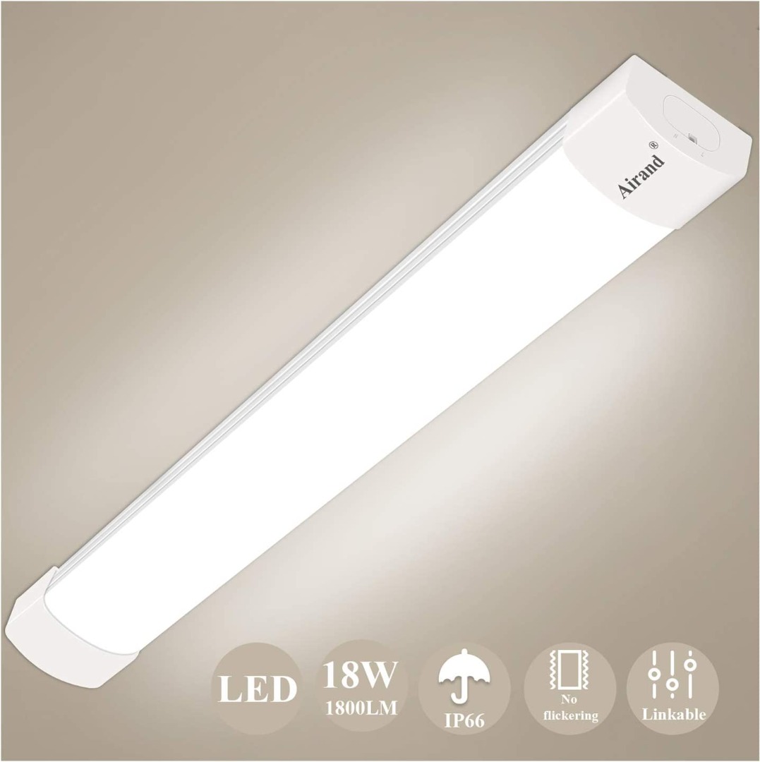 Airand LED Tube Light, 60 CM 2ft LED Luminaire IP66 Workshop Light 18W ...