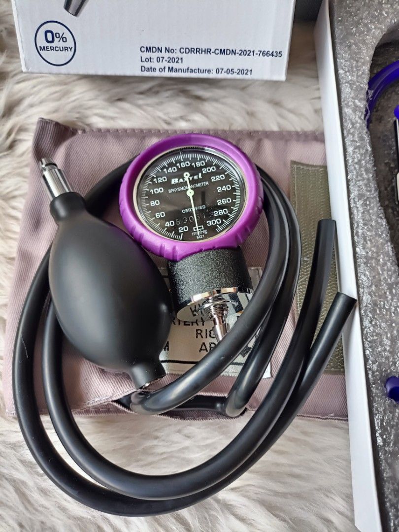 APG Baxtel Aneroid Sphygmomanometer Purple Ring With Deluxe Stethoscope ...