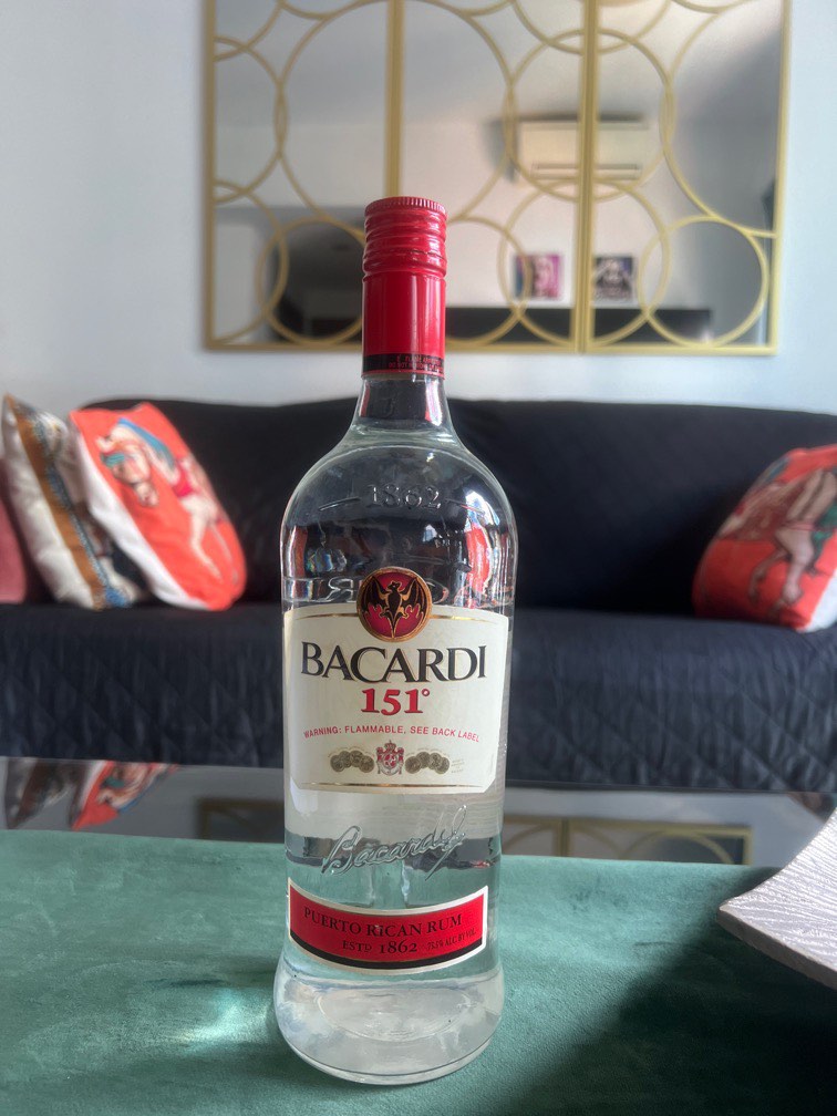 Bacardi 151*Puerto Rican Rum 1litre, Food & Drinks, Alcoholic Beverages ...