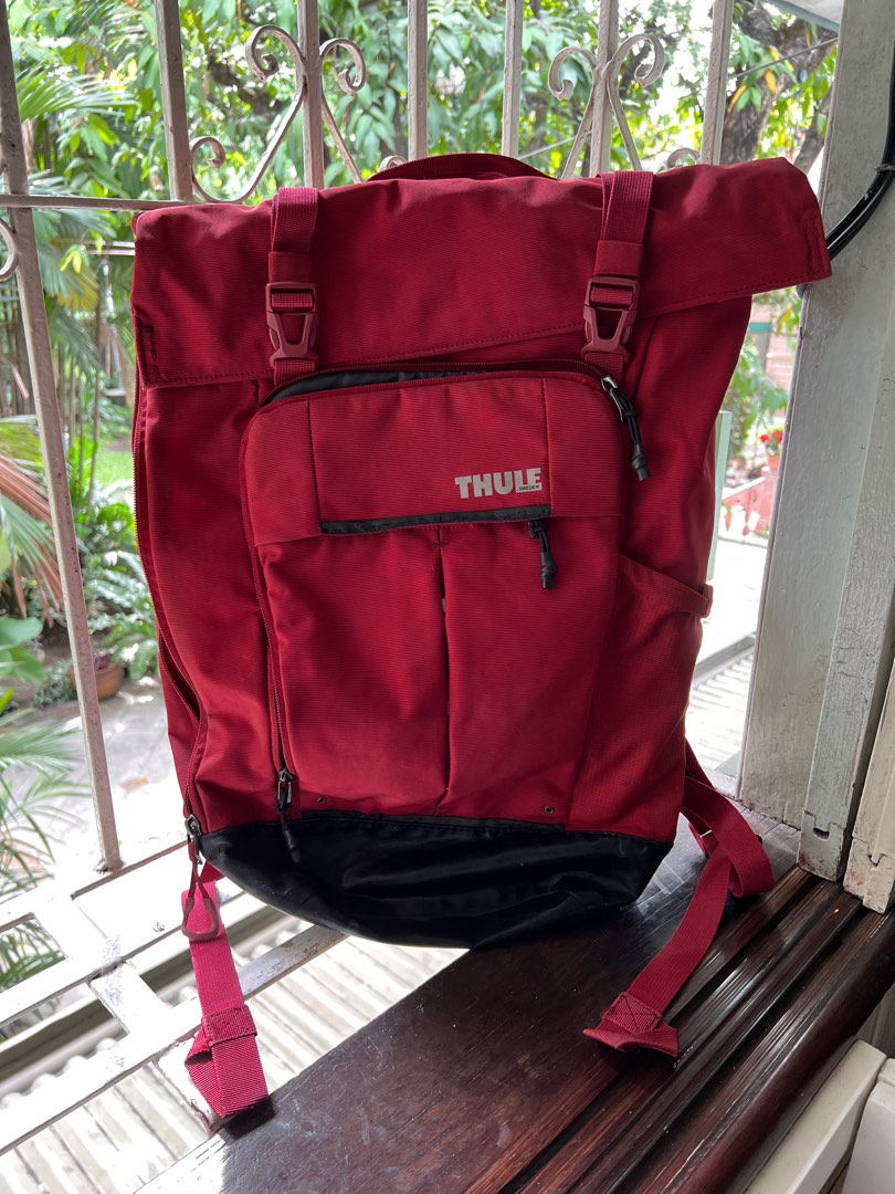 Backpack Red Thule, Men's Fashion, Bags, Backpacks on Carousell