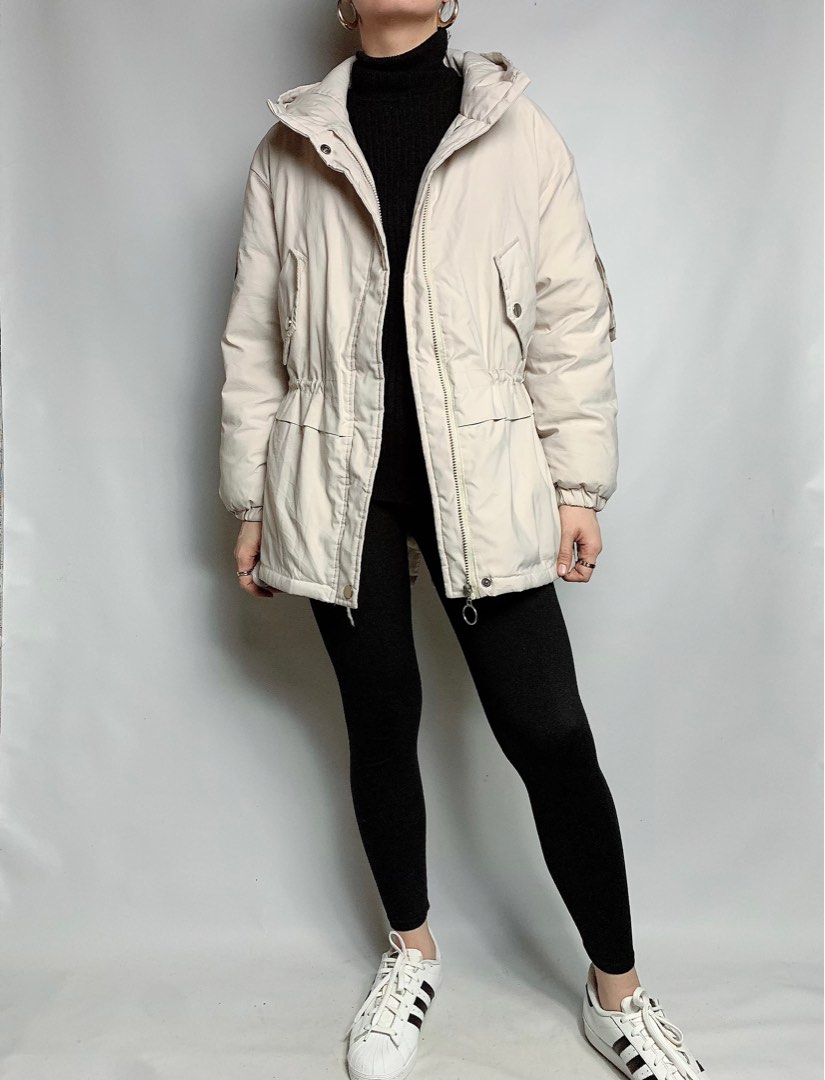(SOLD) Beige parka like puffer jacket, Women's Fashion, Coats, Jackets ...