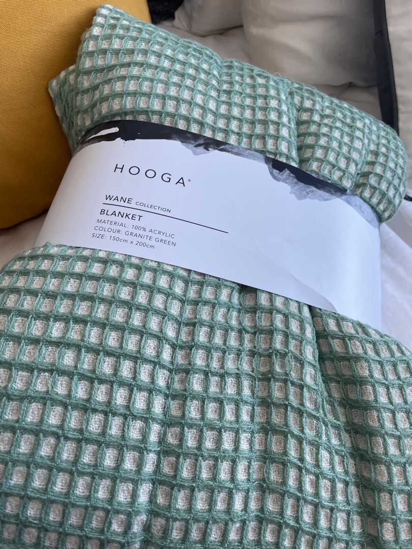 Brand new Hooga throw - green, Furniture & Home Living, Bedding ...