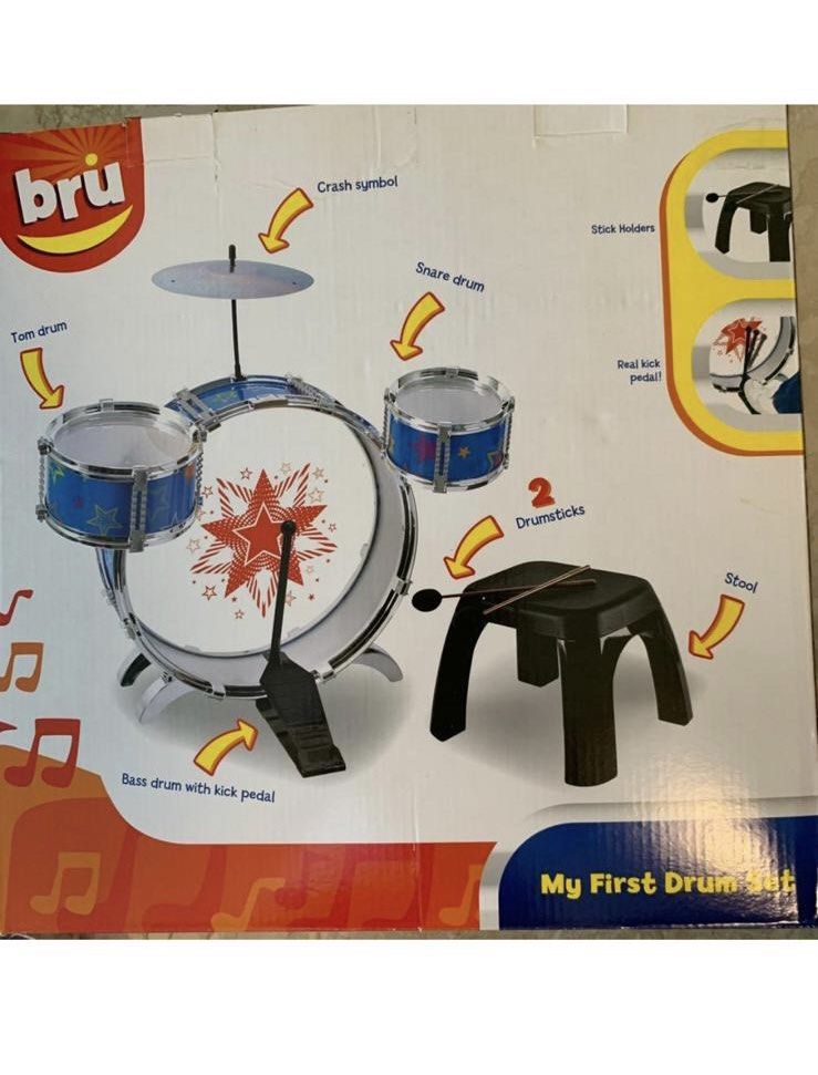 Bru Drum Set, Hobbies & Toys, Toys & Games on Carousell