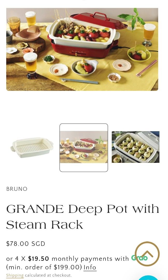 BRUNO GRANDE HOTPOT Attachment + steam rack!, Furniture & Home Living ...