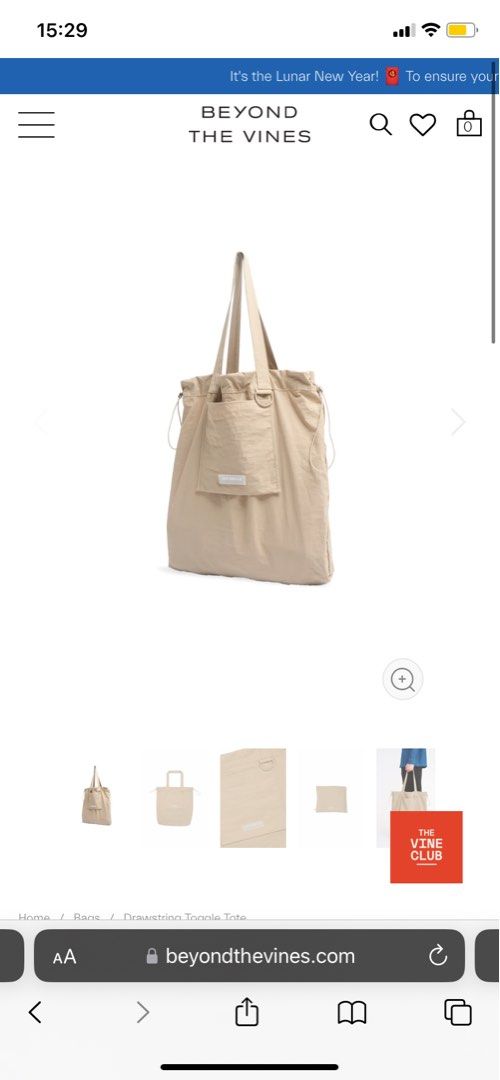 BTV toggle drawstring bag, Women's Fashion, Bags & Wallets, Tote Bags ...