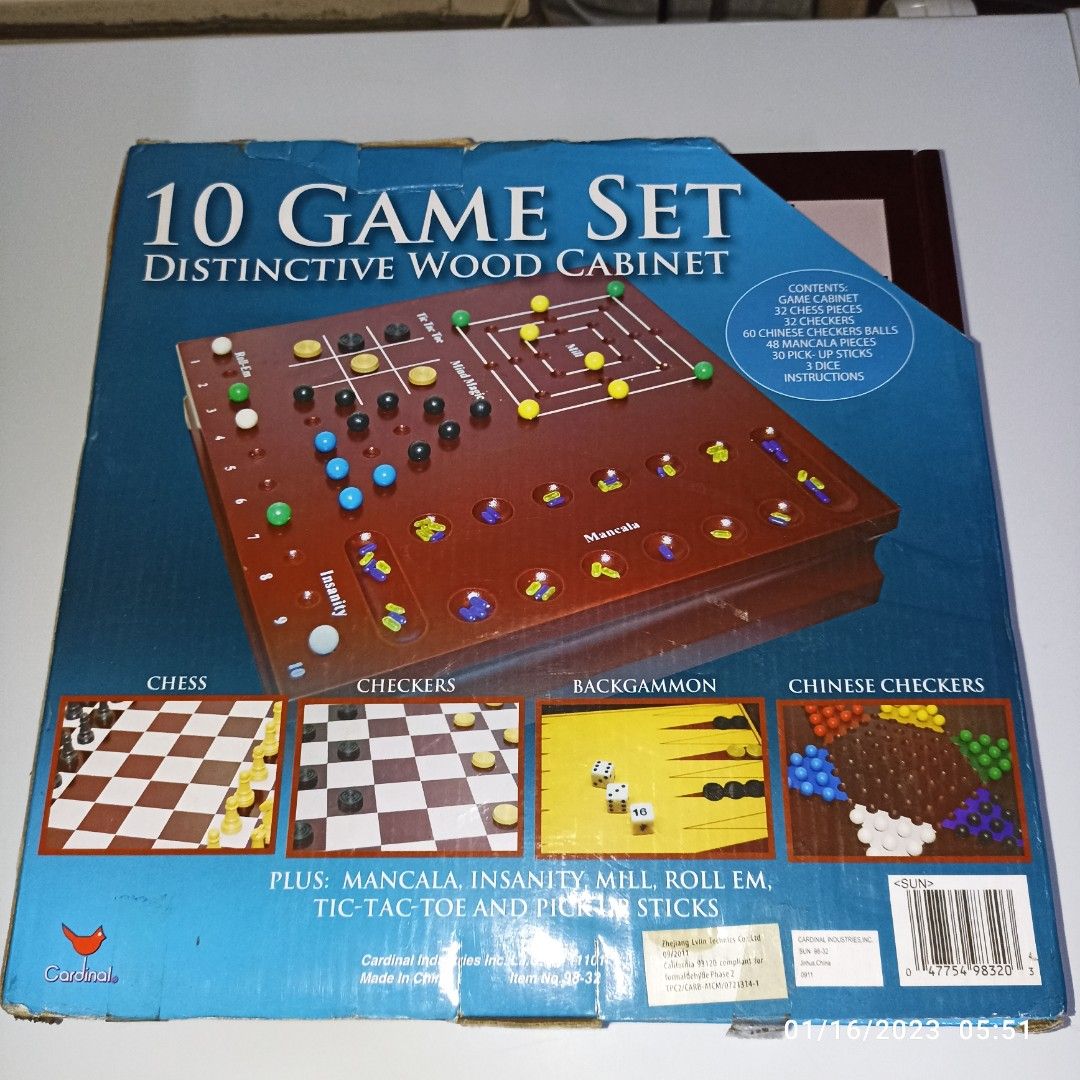 Cardinal Classic Games 10-Game Set Chess, Mancala, Backgammon, Pick-up ...