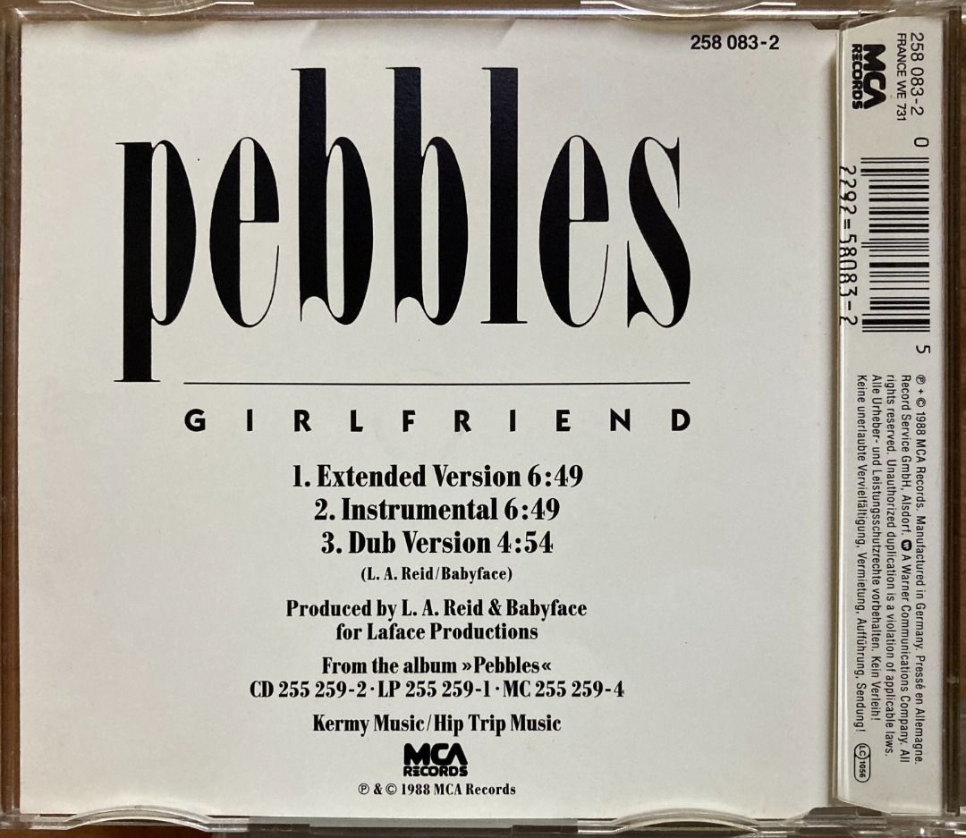 CD Pebbles Girl Friend (Extended Version) / Girlfriend (Instrumental ...