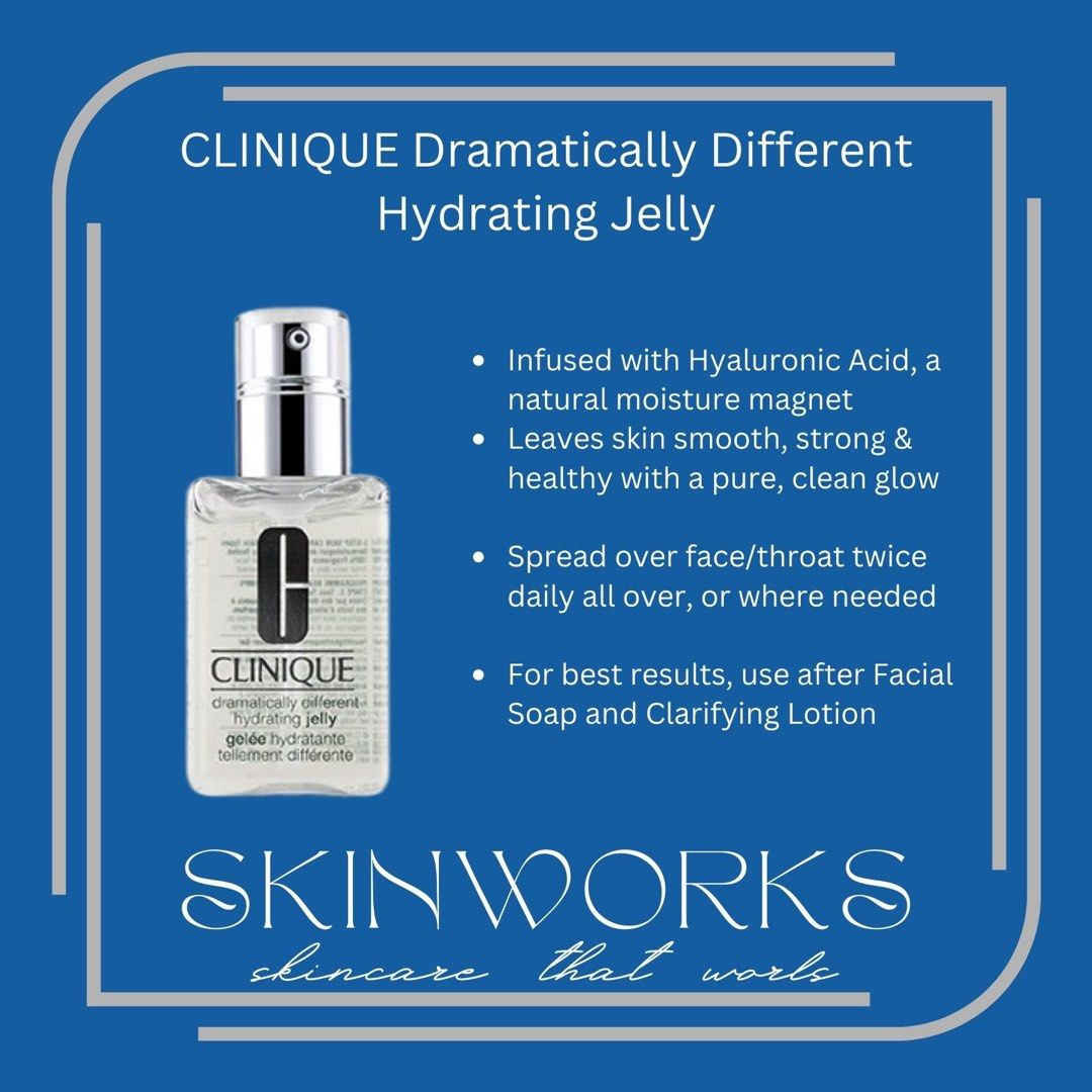 CLINIQUE Dramatically Different Hydrating Jelly With Pump. 125ml, Beauty & Personal Care, Face ...