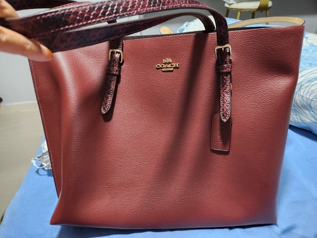 COACH SNAKE EMBOSSED MOLLIE TOTE, Luxury, Bags & Wallets on Carousell