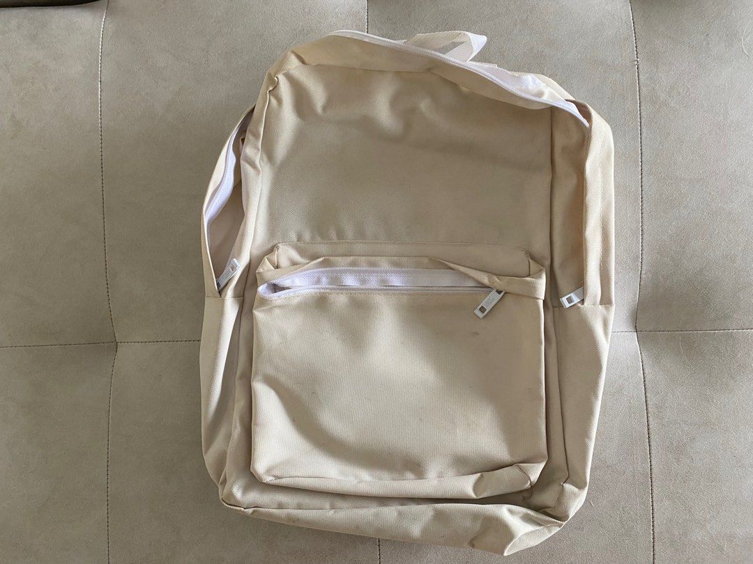 cream backpack, Women's Fashion, Bags & Wallets, Backpacks on Carousell