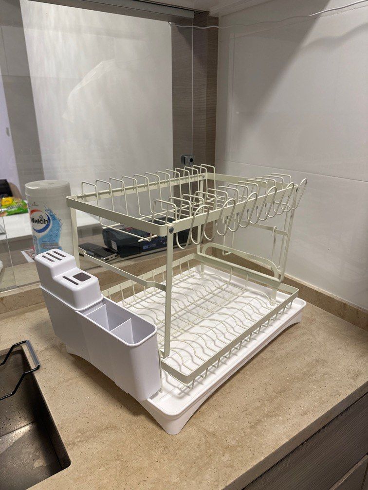 Dishwashing rack (2-tiers), Furniture & Home Living, Kitchenware ...
