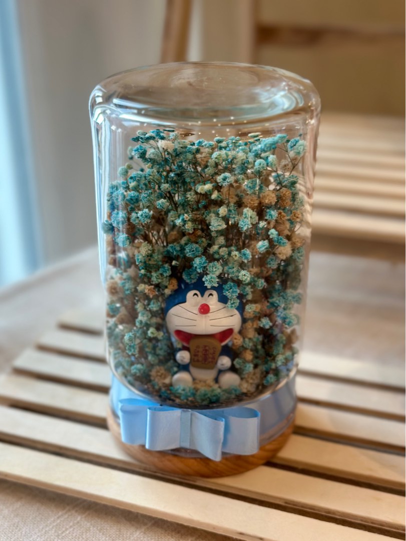 Doraemon Valentine’s day Preserved Flower in a Jar, Hobbies & Toys ...