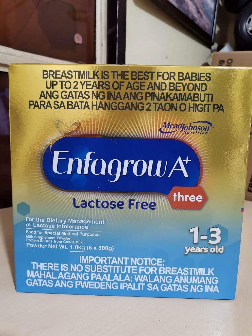 Enfagrow 1-3 Lactose free 1.8kgs bawas ng 1pack, Babies & Kids, Nursing ...