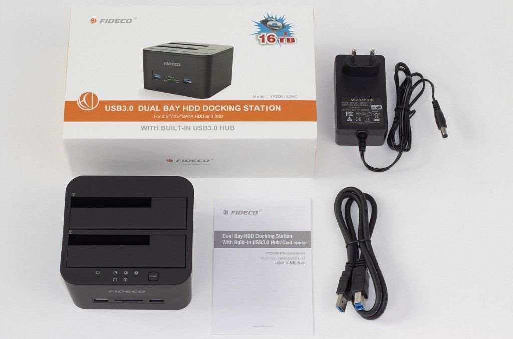 FIDECO Docking Station, USB 3.0 Hard Drive Docking Station for 2.5 and 3.5 inch SATA HDD or SSD ...