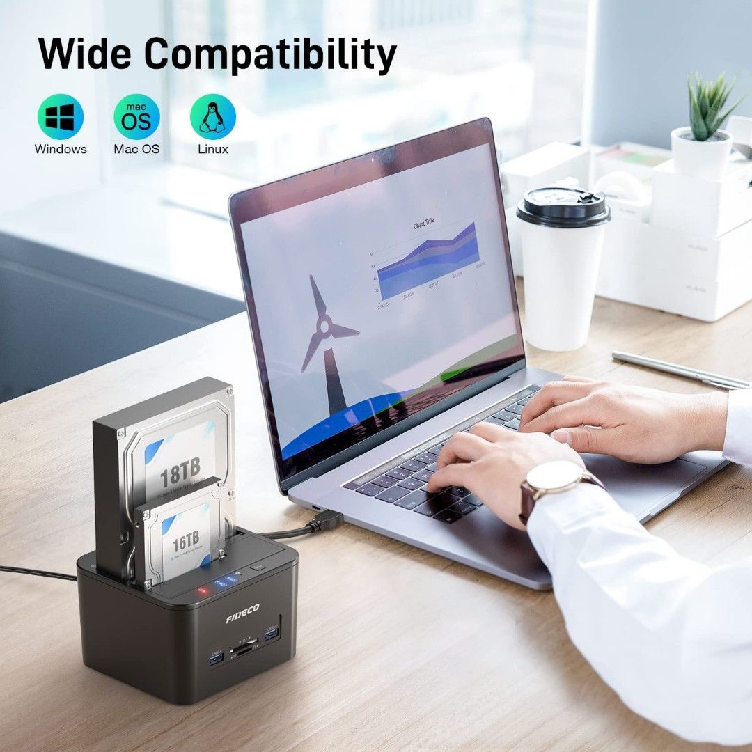 FIDECO Docking Station, USB 3.0 Hard Drive Docking Station for 2.5 and ...