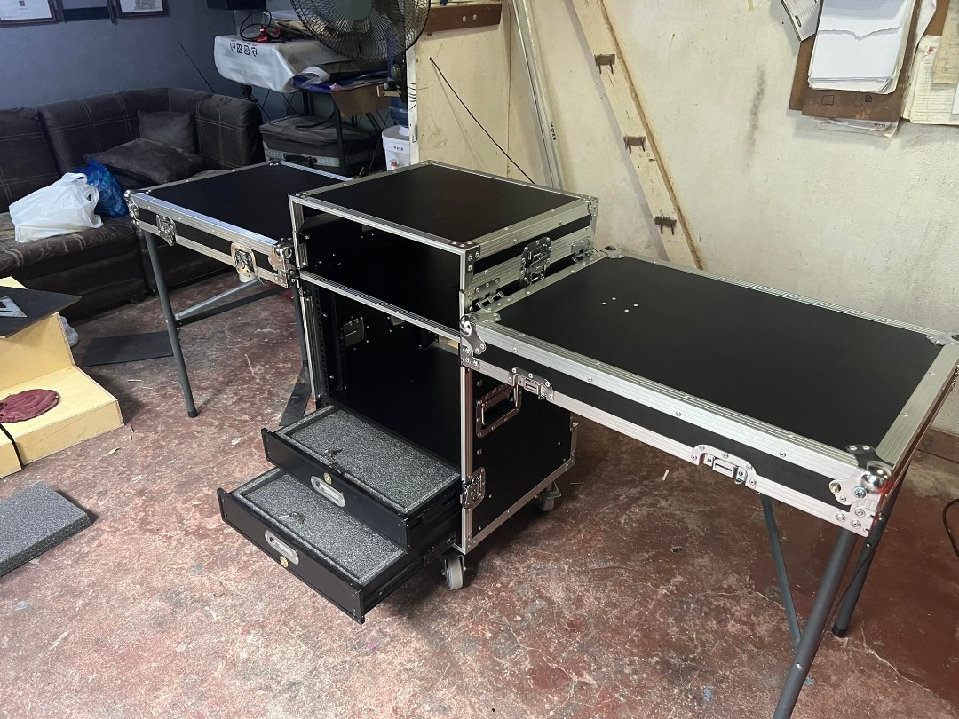 (SUPER SALE) Flight Case with Wheels, Foldable Tables, and Mixer Mount ...