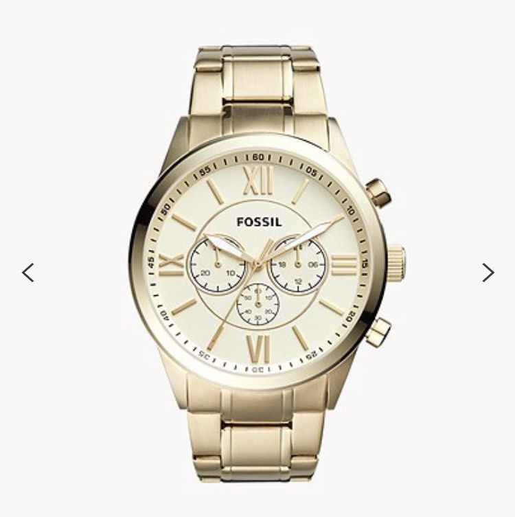 Fossil Flynn Chronograph Gold-Tone Stainless Steel Watch BQ 1128IE ...