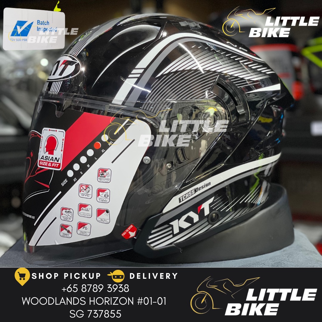 FREE DELIVERY! PSB APPROVED! KYT NFJ N-FJ radar white Double visor Sun ...