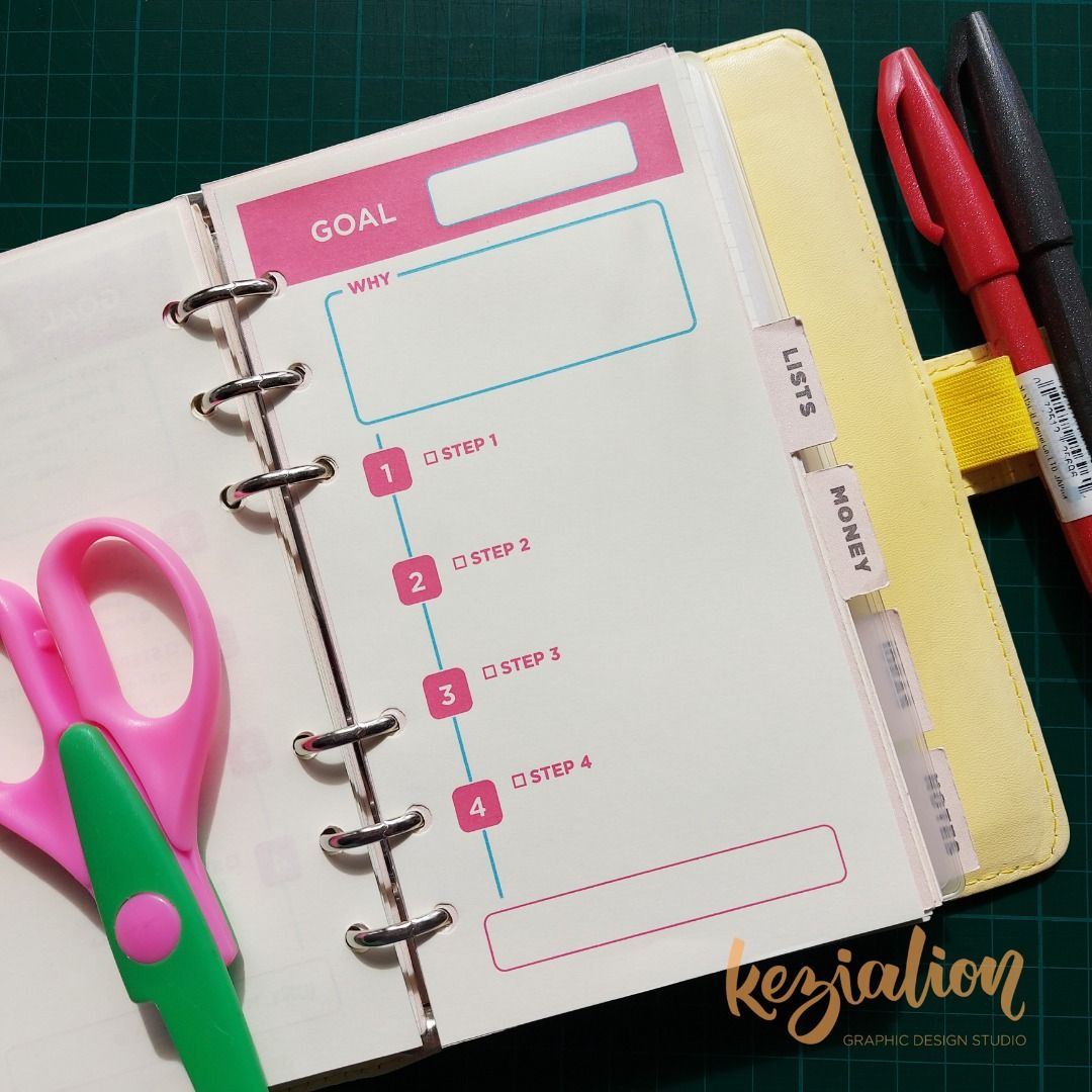 Goal Tracker | 10 Sheets | A6 Loose Leaf | Bullet Journal Planner ...