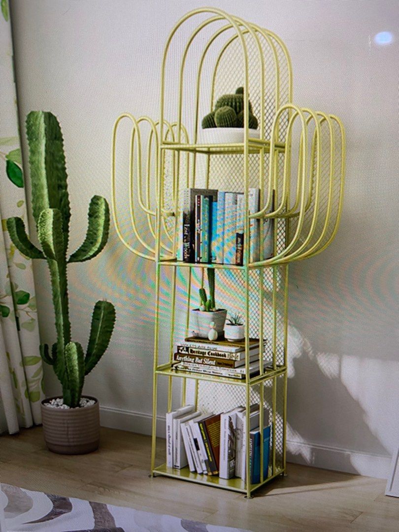 Gold Metal Display Cactus Shelf, Furniture & Home Living, Furniture ...