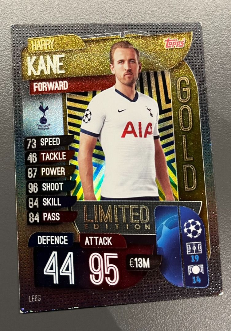 Harry Kane Gold, Silver and Bronze limited edition cards Topps 19/20 ...