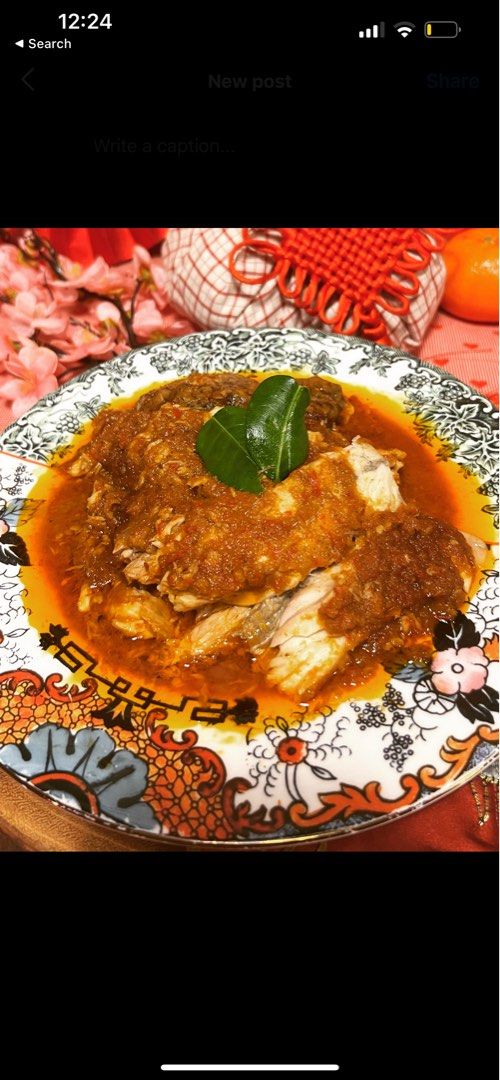 Homecooked Baked Seabass in Spicy Nonya (Assam) Homemade Sauce ...