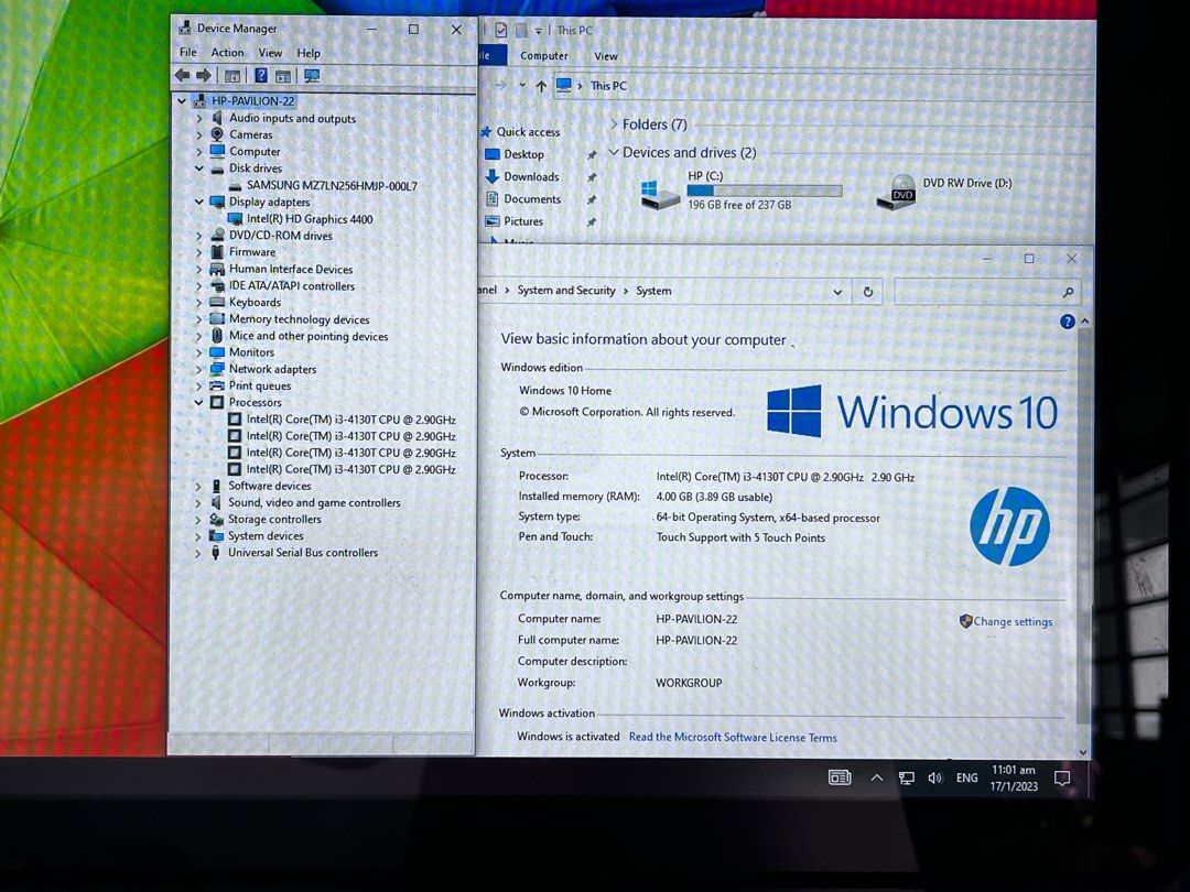 HP Pavilion AiO All-in-One 22" inch FHD TouchScreen budget WFH HBL ...