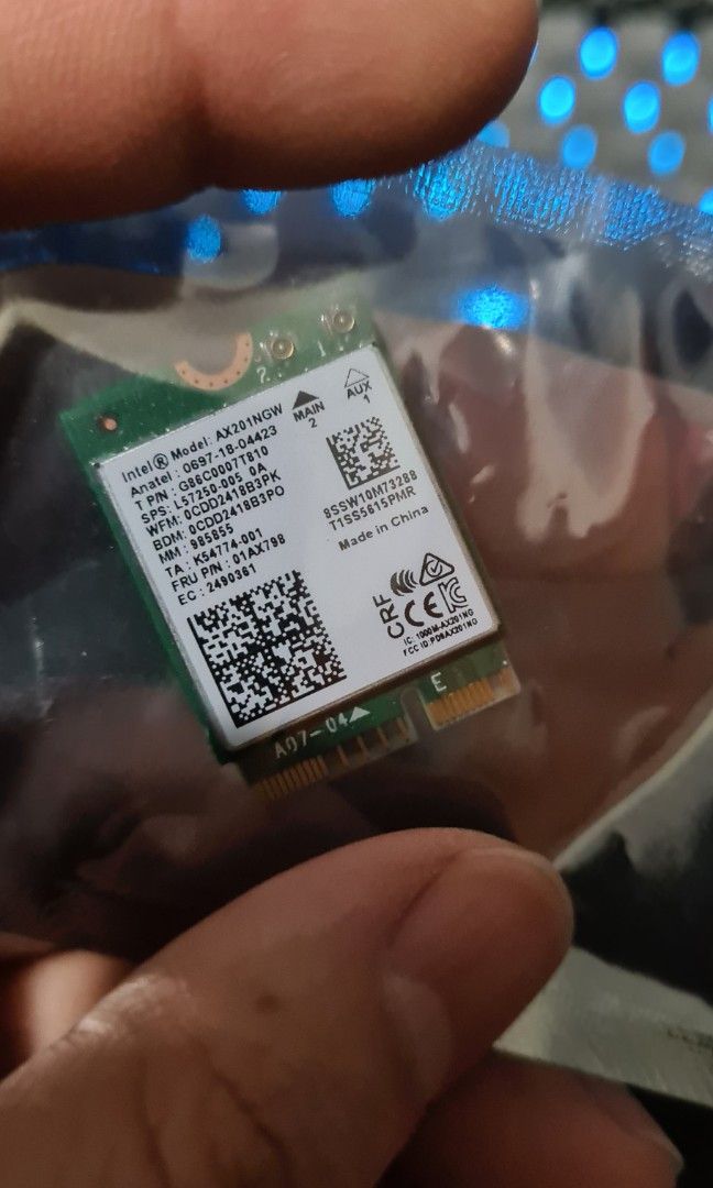 Intel AX201 WiFi 6 Bluetooth 5.0 m.2 card, Computers & Tech, Parts ...