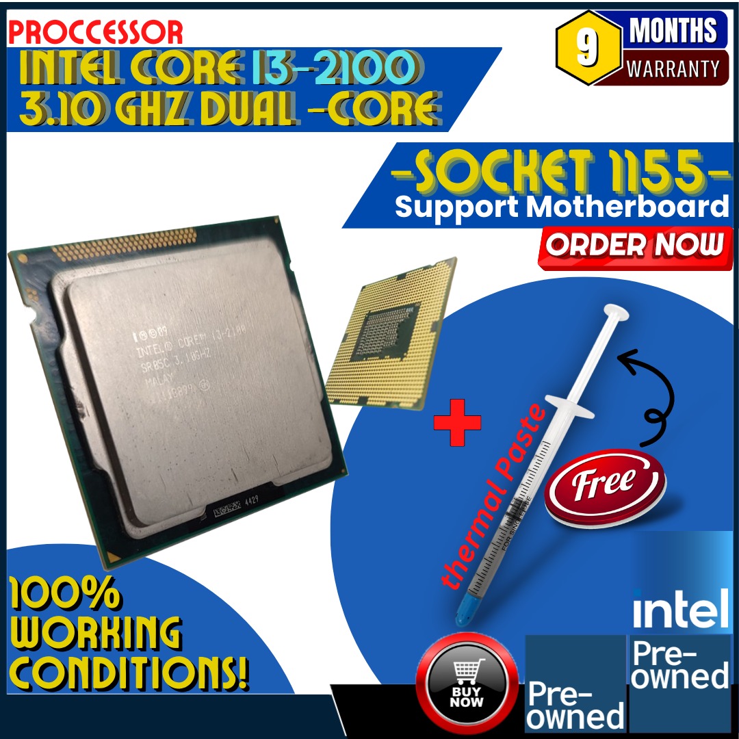 Intel Core i3-2100 3.10GHz Dual-Core 2nd Gen Sandy Bridge Processor ...