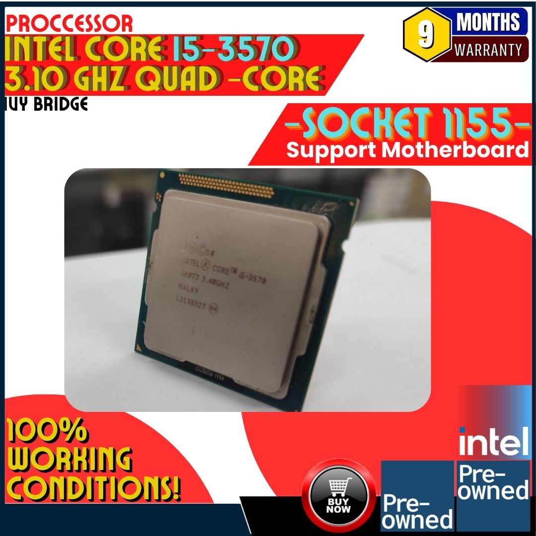 Intel Core i5-3570 3.40GHz 3rd Gen IVY Bridge Proccessor Motherboard ...