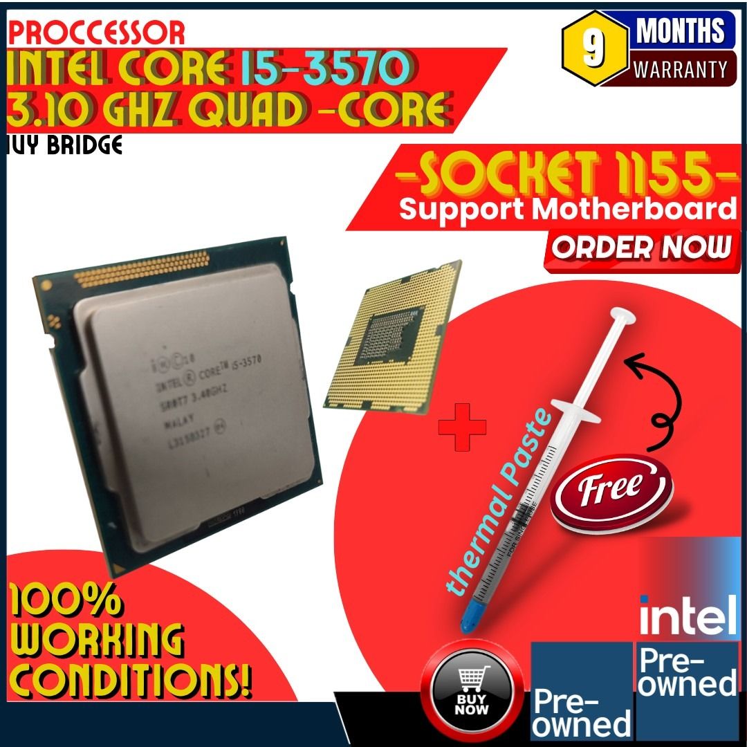 Intel Core i5-3570 3.40GHz 3rd Gen IVY Bridge Proccessor Motherboard ...