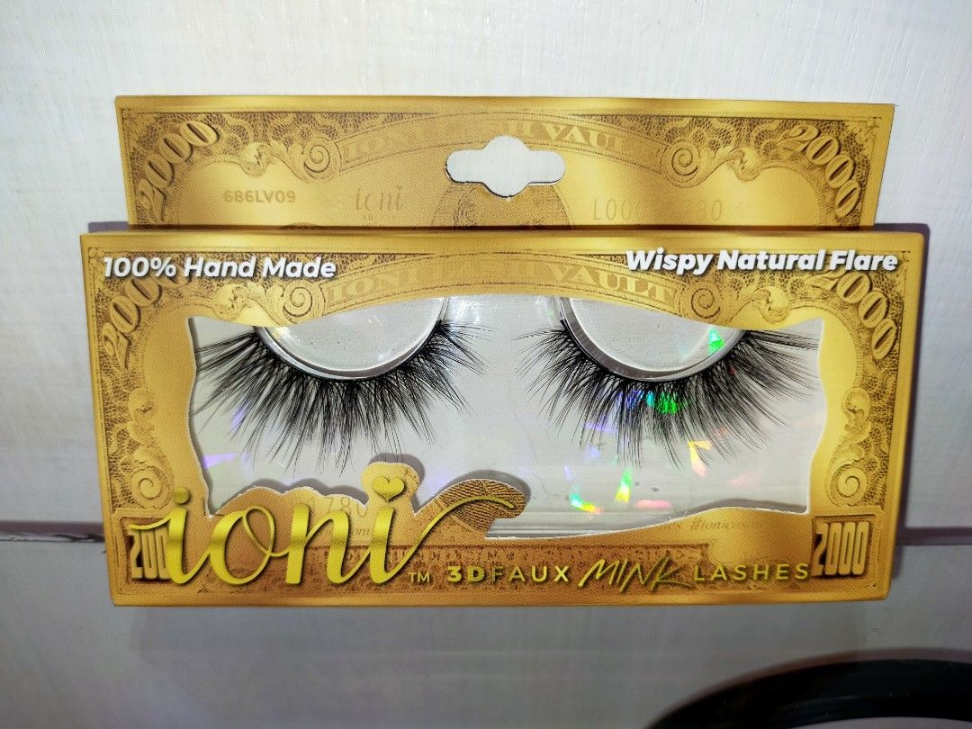 Ioni Wispy Natural Flare 3D faux Mink Lashes, Beauty & Personal Care ...