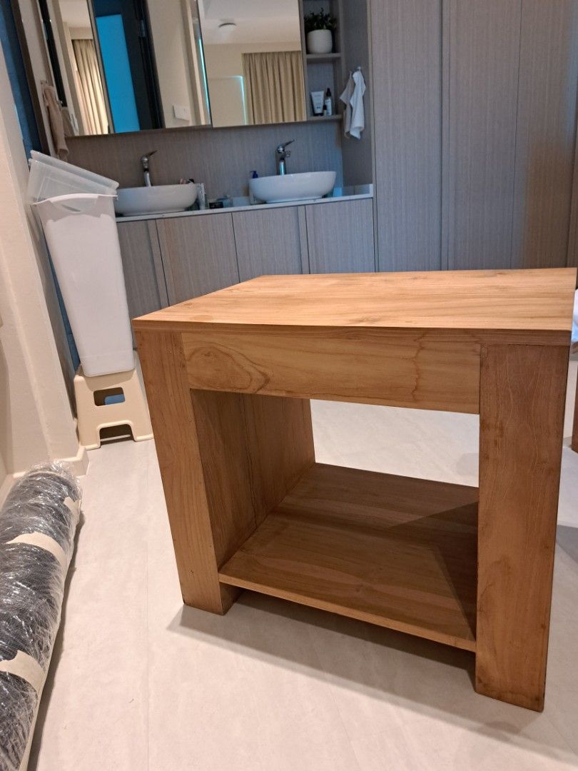 Bedside Table in Solid Teak Wood from John Erdos, Furniture & Home Living, Furniture, Tables ...