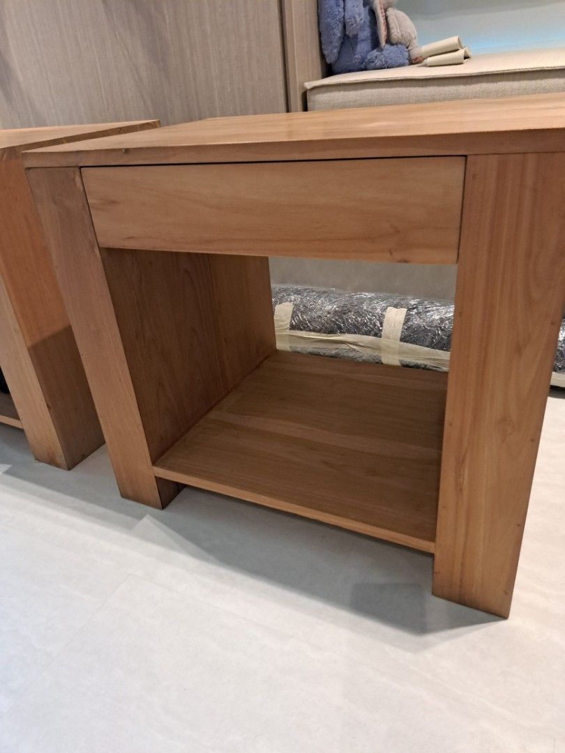Bedside Table in Solid Teak Wood from John Erdos, Furniture & Home Living, Furniture, Tables ...