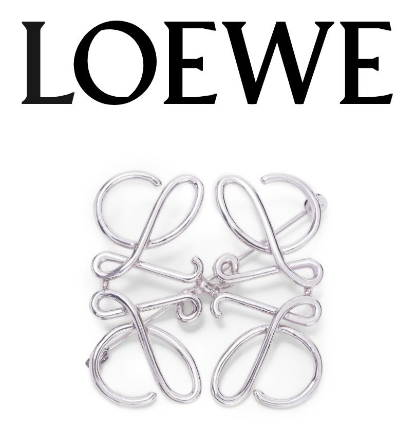 Loewe Anagram brooch in metal, Luxury, Accessories on Carousell